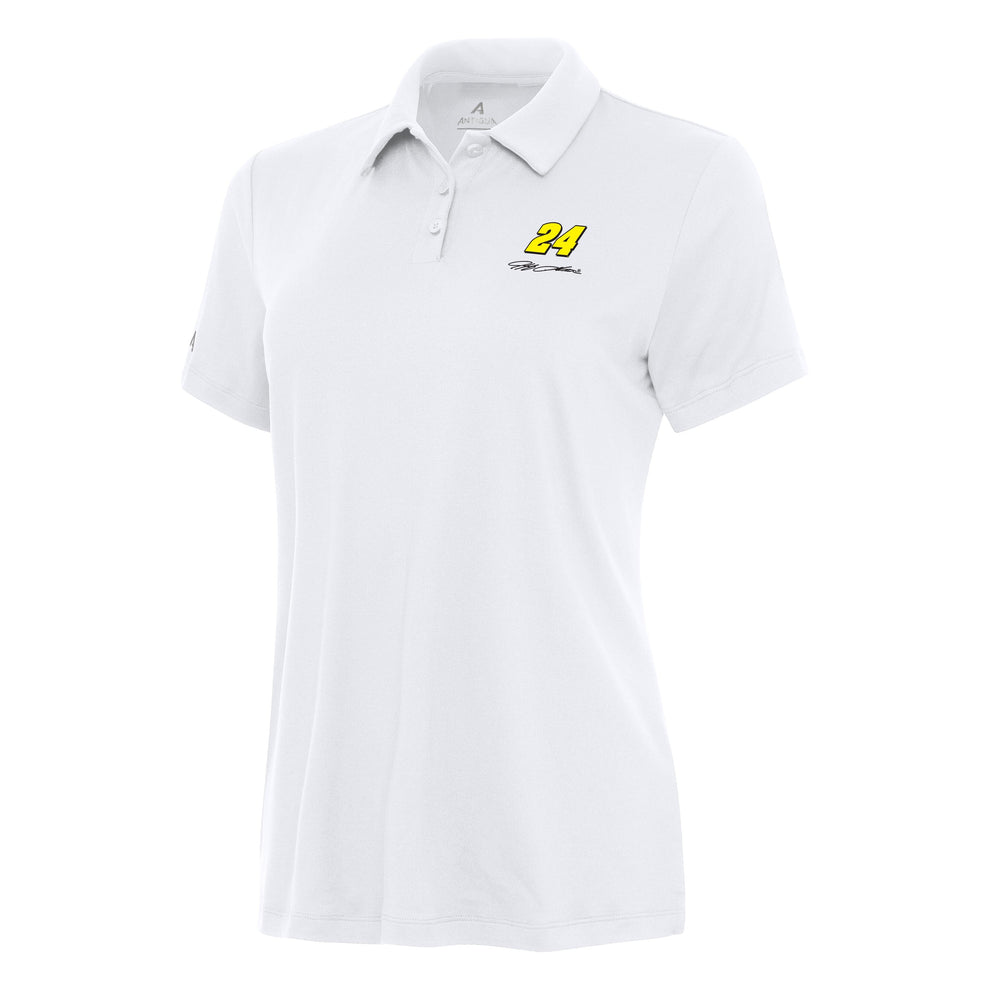 Jeff Gordon #24 Women's Reprocess Polo White | Sustainable HMS Apparel ...